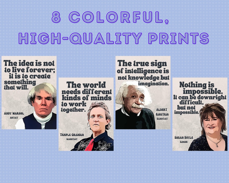 Remarkable People W/ Autism set of 8 Printable Posters - Etsy