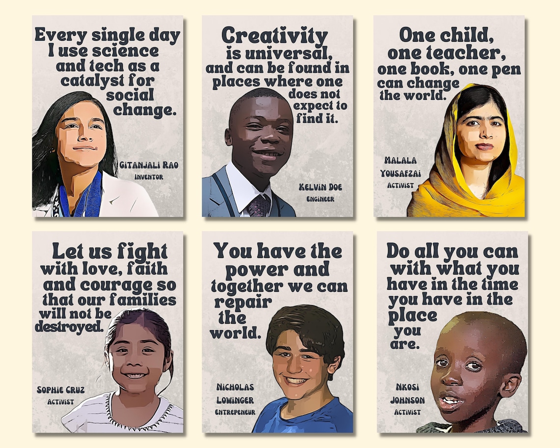 Retro Remarkable Young People set of 18 Printable Posters - Etsy