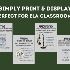 VOL 2 Literary Elements Posters (set of 8) Printable, Middle School ...