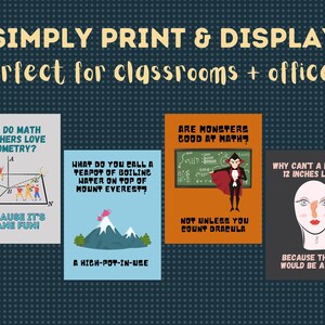 Math Puns Posters (set of 8) Printables VOL4, Math Classroom Decor ...