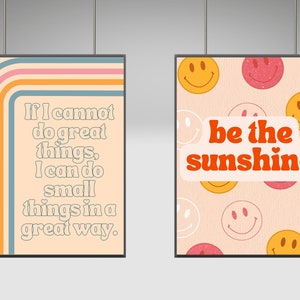 Groovy Poster Set (set of 8) Inspirational Quotes, Retro Classroom ...