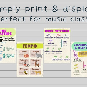 Music Education set of 8 Printable Posters, Music Classroom Decor ...
