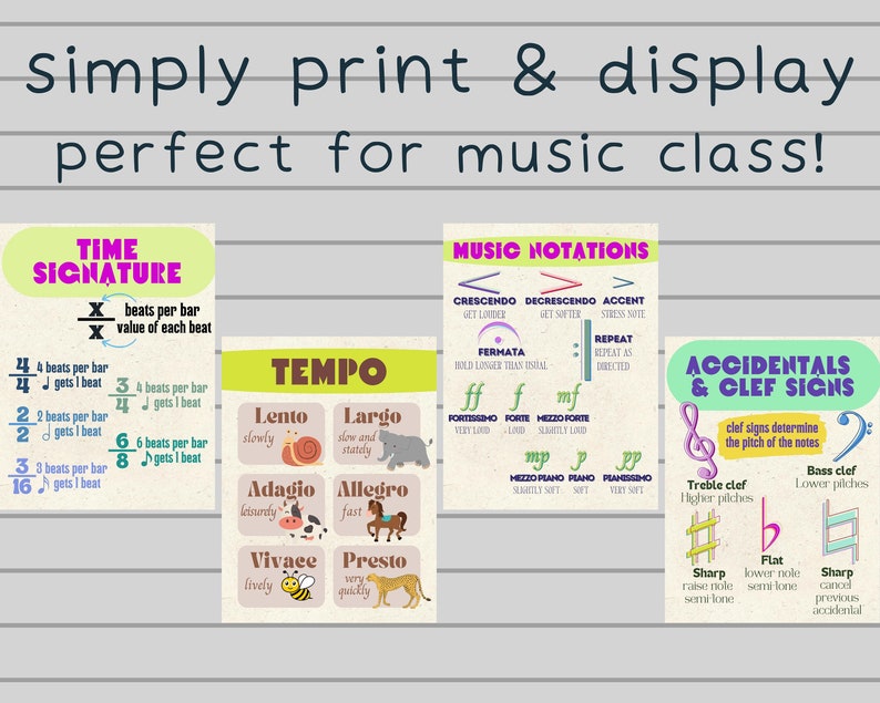 Music Education set of 8 Printable Posters Music Classroom - Etsy