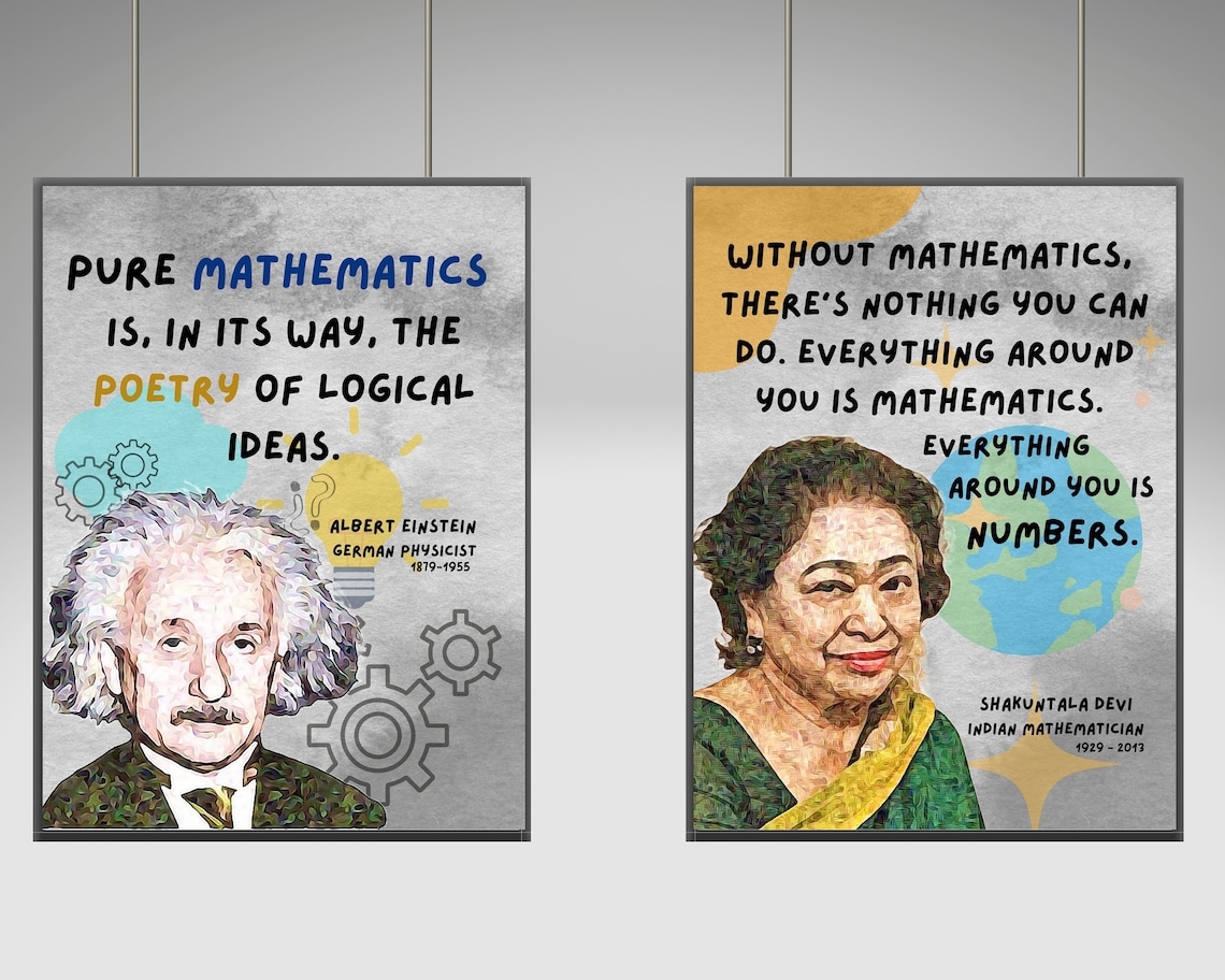 Famous Mathematicians Posters set of 8 Printable Math - Etsy Canada