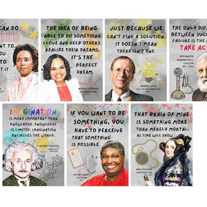 STEM Bundle (set of 47) Printable Posters, Famous Scientists and ...
