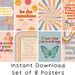 Groovy Poster Set set of 8 Inspirational Quotes, Retro Classroom ...
