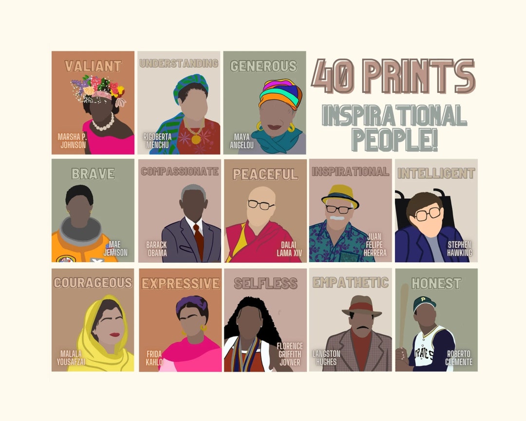 Inspirational People (set of 40) Printable Posters, Motivational ...