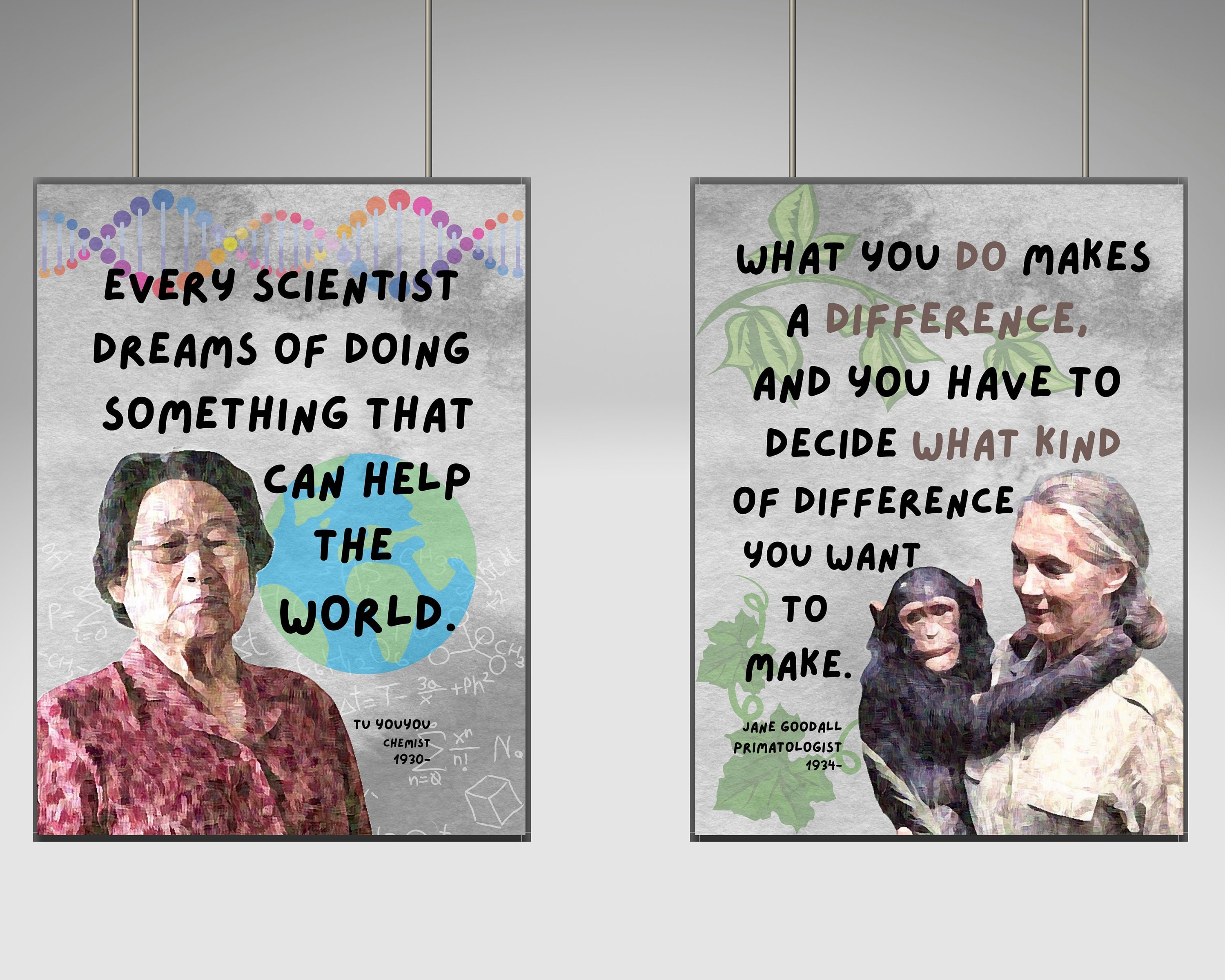 Women in Science Posters set of 8 Printable Science | Etsy UK