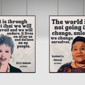 Retro Latina Women in History set of 8 Printable Posters, Women's ...