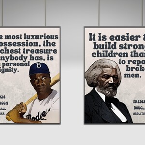 Retro Black Men in History (set of 8) Printable Posters, Black History ...