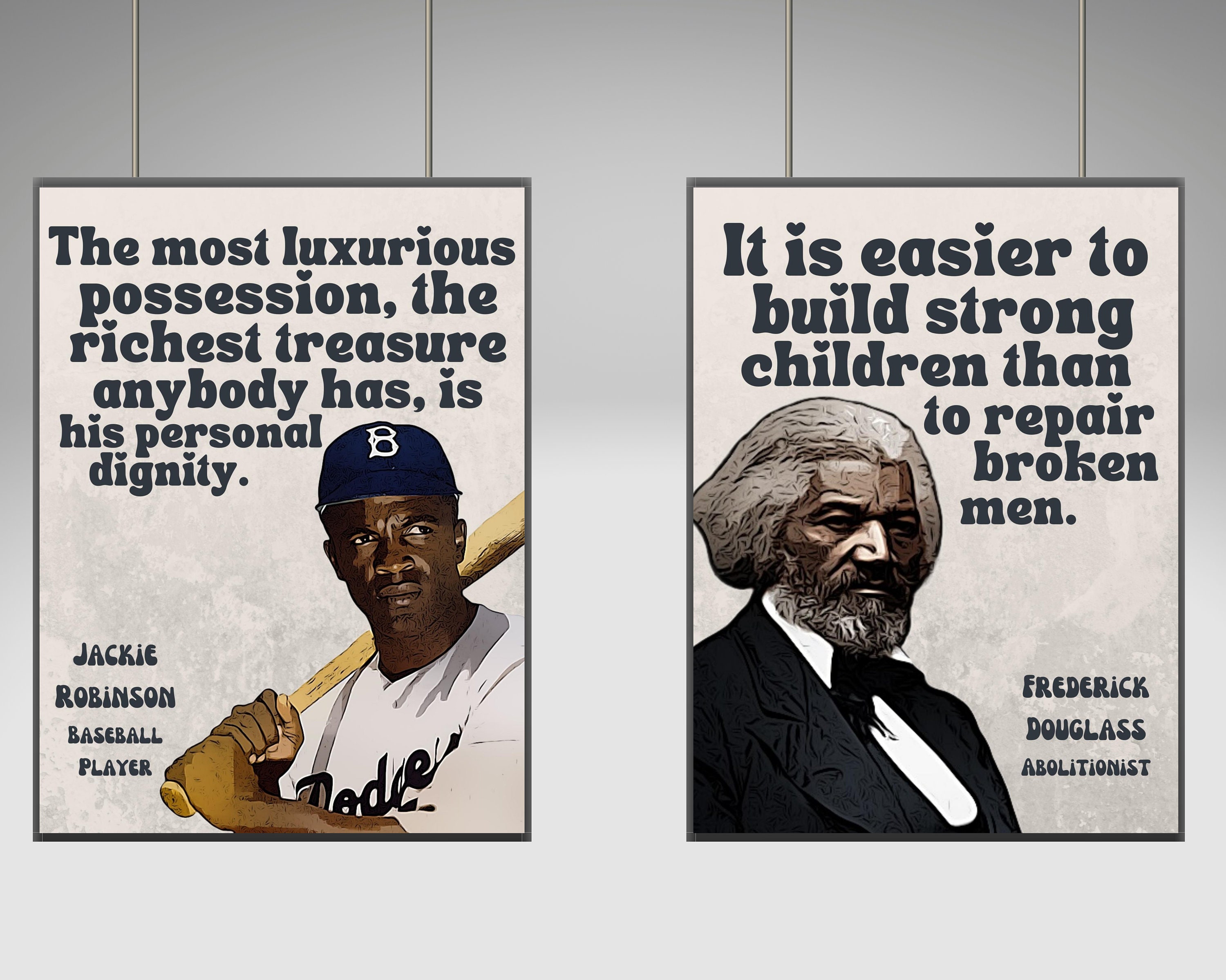 Retro Black Men in History (set of 8) Printable Posters, Black History ...