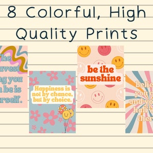 Groovy Poster Set (set of 8) Inspirational Quotes, Retro Classroom ...