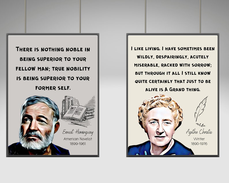 Famous Authors Posters set of 8 Printable English Classroom - Etsy