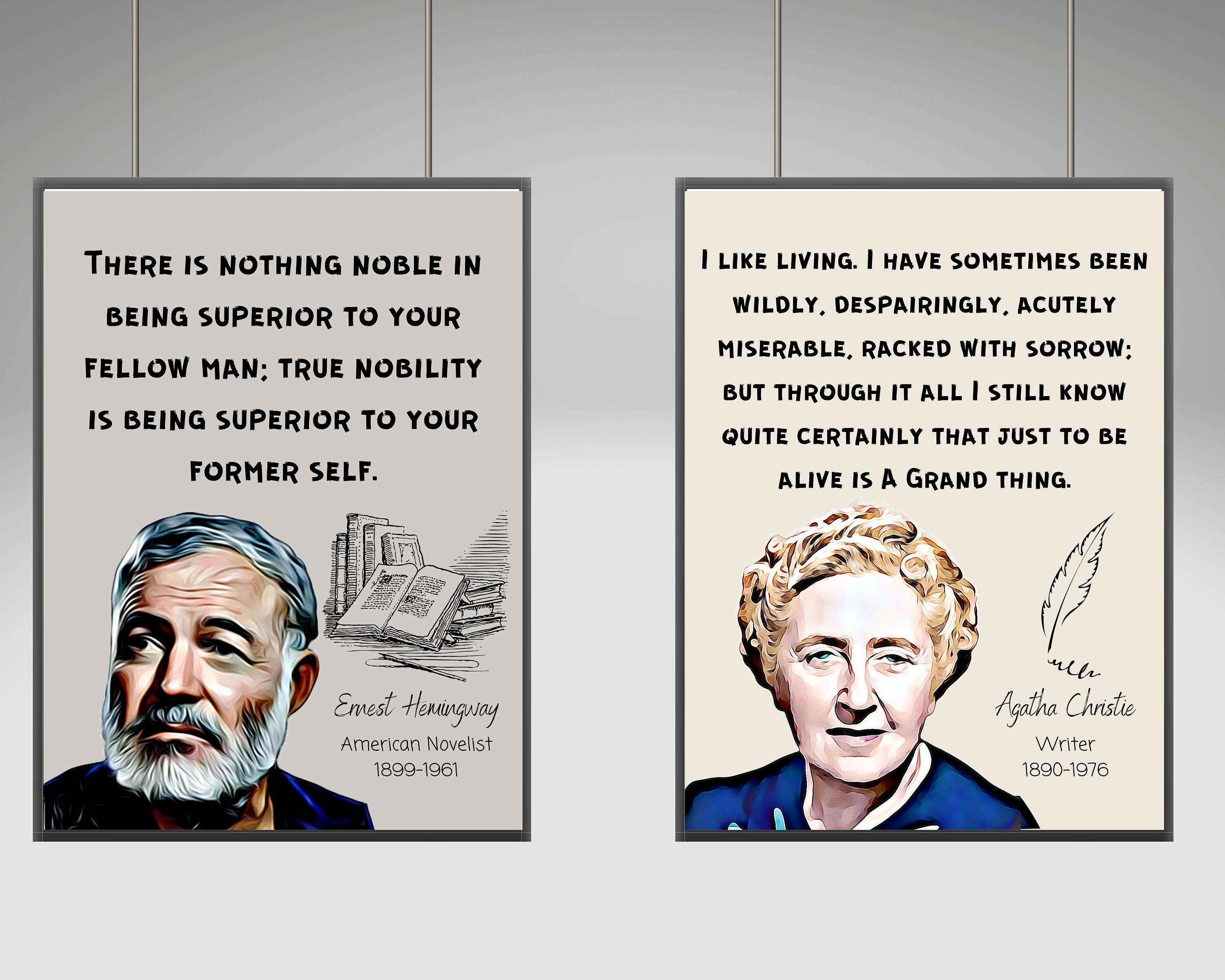 Famous Authors Posters set of 8 Printable English Classroom - Etsy Hong ...