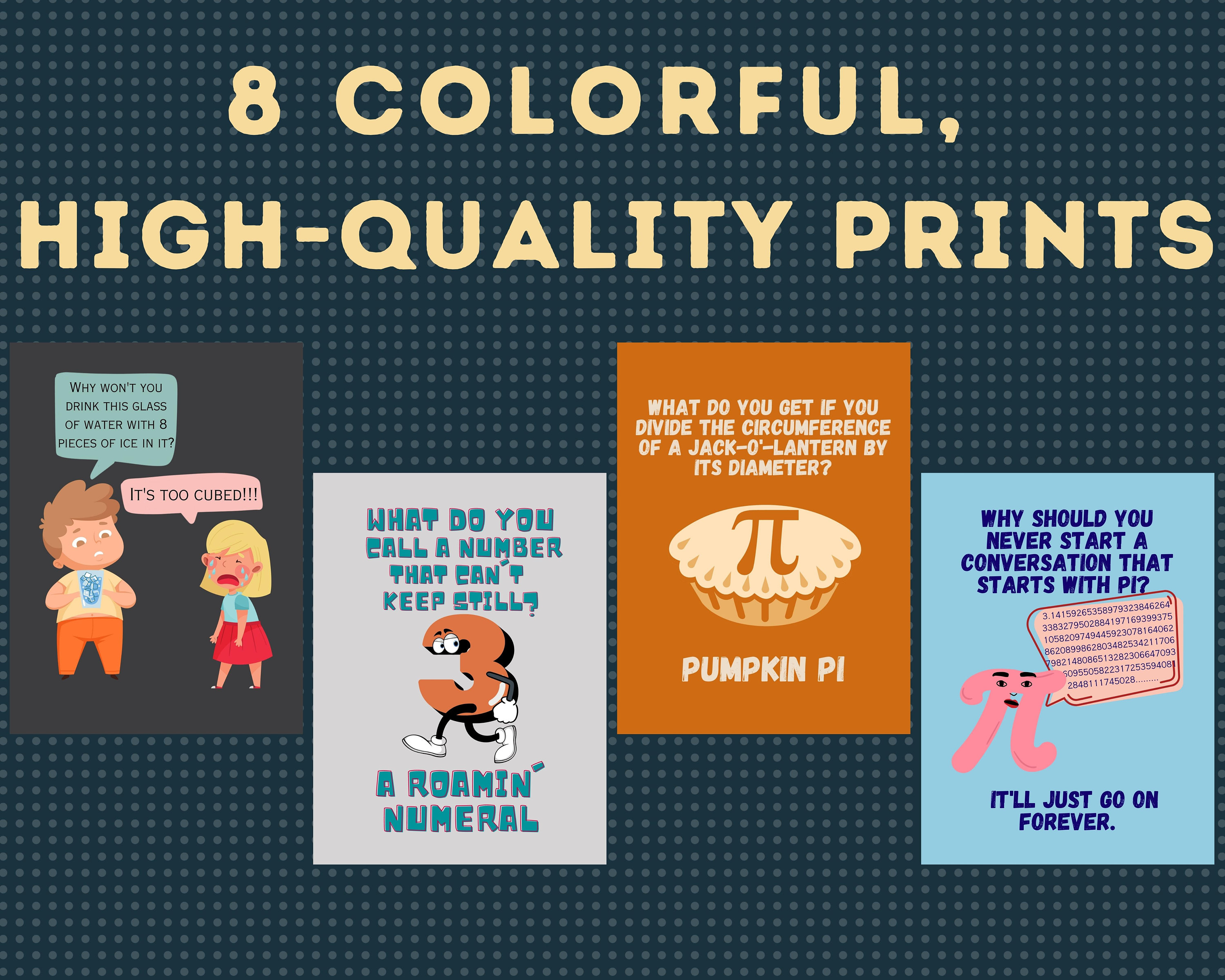 Math Puns Posters (set of 8) Printables VOL4, Math Classroom Decor ...