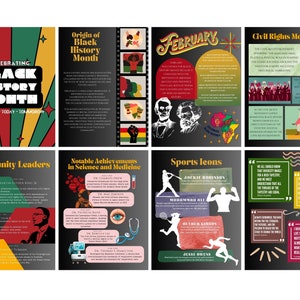Black History Month (set of 8) Printable Posters, Black History Month ...