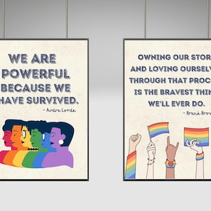 LGBTQ+ Quotes (set of 8) Printables, LGBT History Month Posters, Pride ...