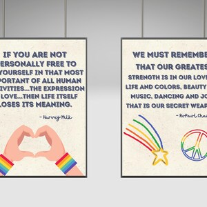 LGBTQ+ Quotes (set of 8) Printables, LGBT History Month Posters, Pride ...