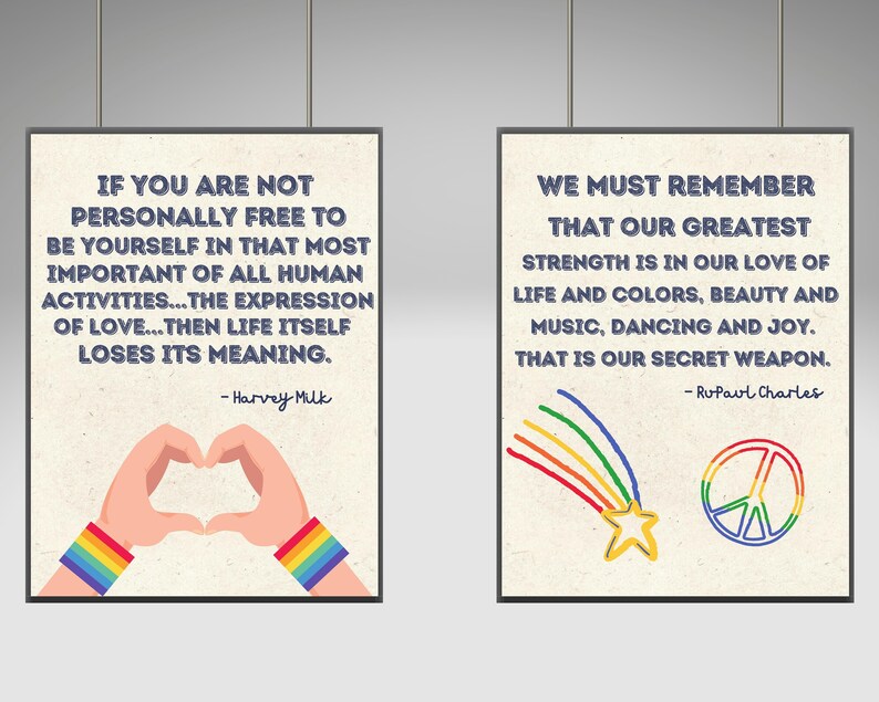 LGBTQ Quotes set of 8 Printables LGBT History Month - Etsy
