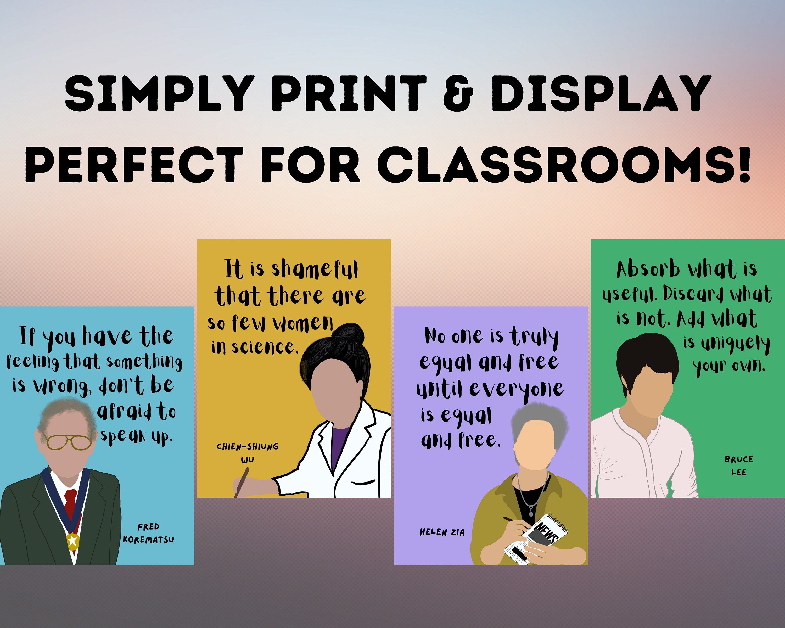 Rainbow Asian Leaders in History set of 8 Printable Posters - Etsy