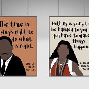 Black Leaders in History (set of 8) Printable Posters, Black Historical ...