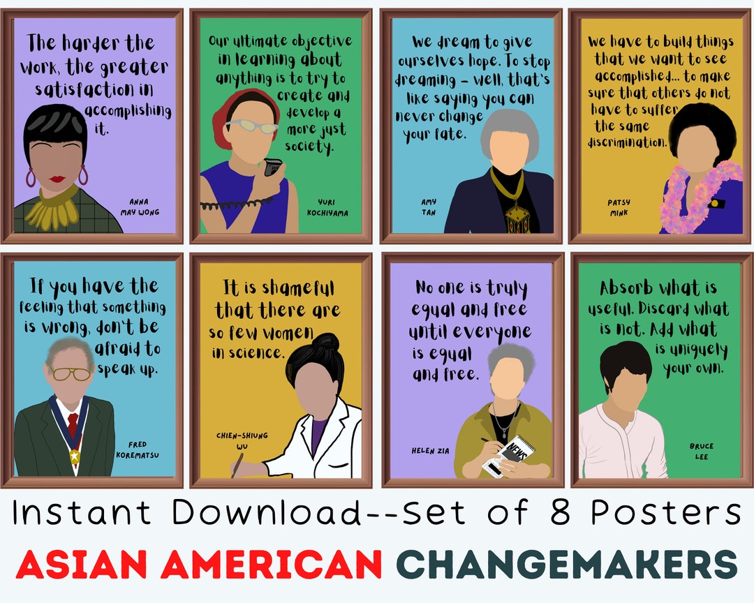Rainbow Asian Leaders in History set of 8 Printable Posters - Etsy