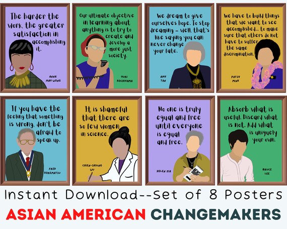 Rainbow Asian Leaders in History set of 8 Printable Posters - Etsy
