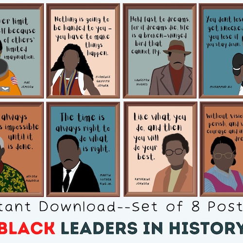 Retro Black Leaders in History set of 8 Printable Posters - Etsy