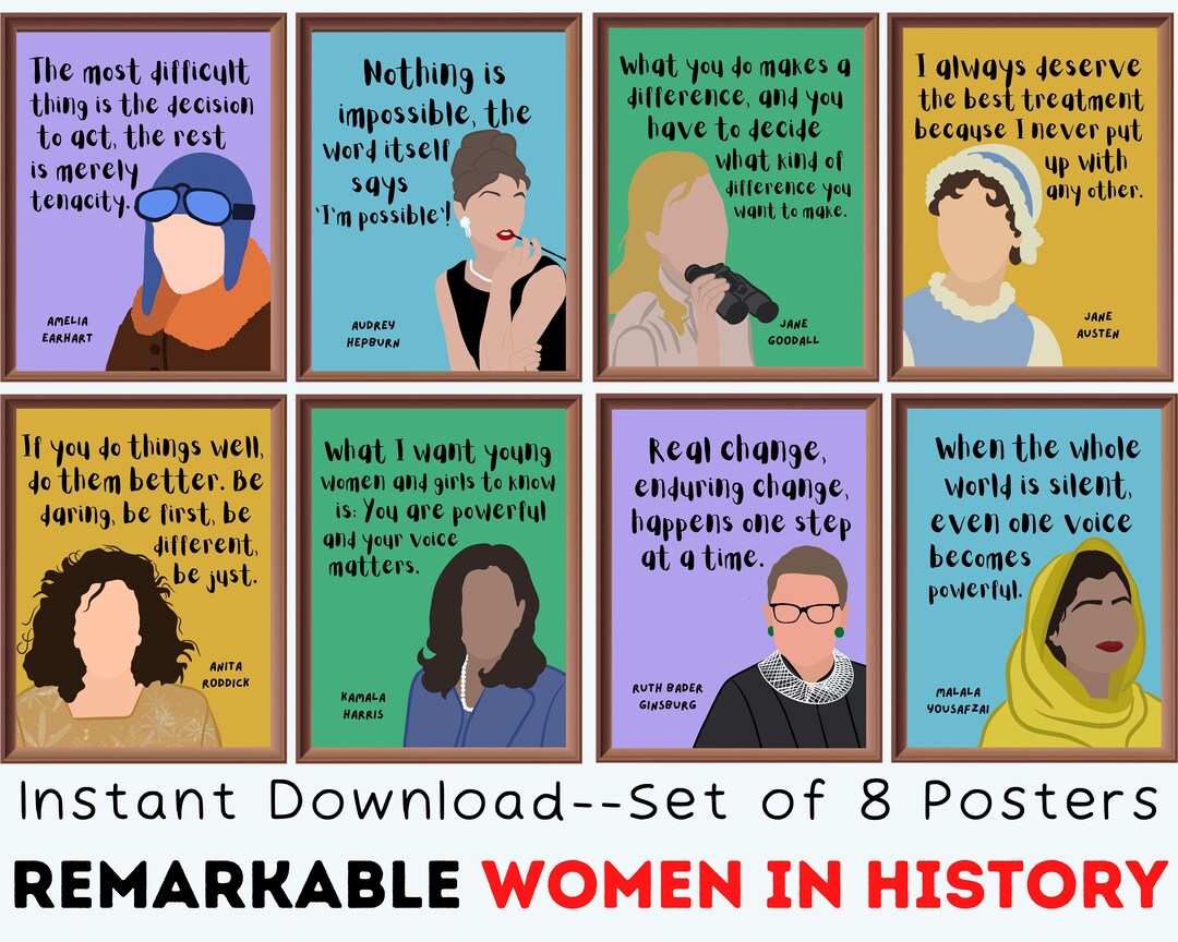 Rainbow Women in History set of 8 Printables, Women's History Month ...