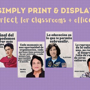 SPANISH Hispanic Leaders in History (set of 8) Printable Posters ...