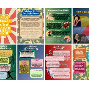 AAPI Heritage Month (set of 8) Printable Posters, Asian American and ...