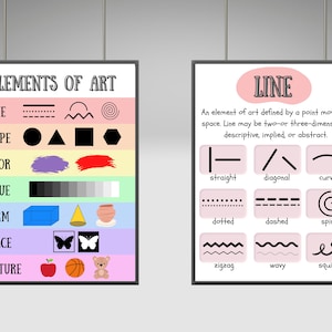 Elements of Art Posters (set of 8) Printables, Art Classroom Decor ...