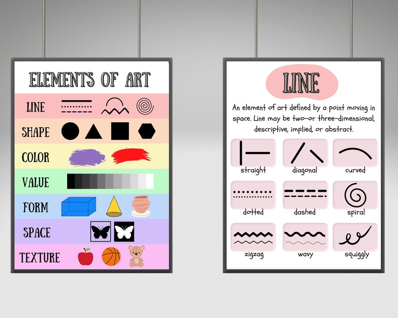 Elements of Art Posters set of 8 Printables Art Classroom - Etsy