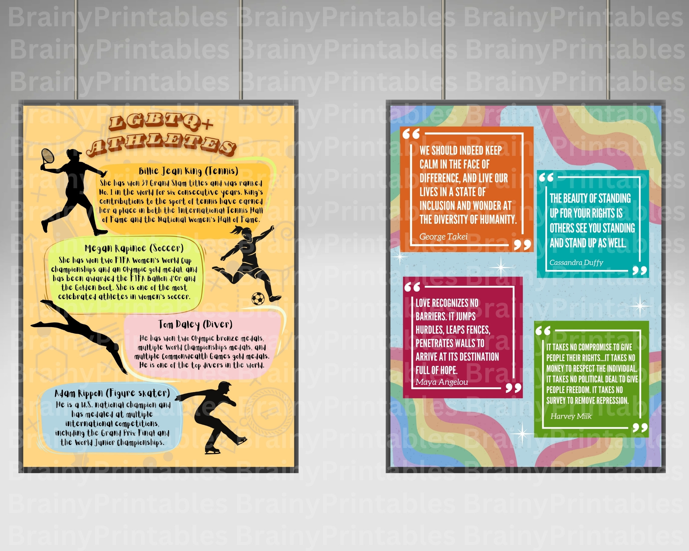 Pride Month (set of 8) Printable Posters, LGBT History Month Posters ...