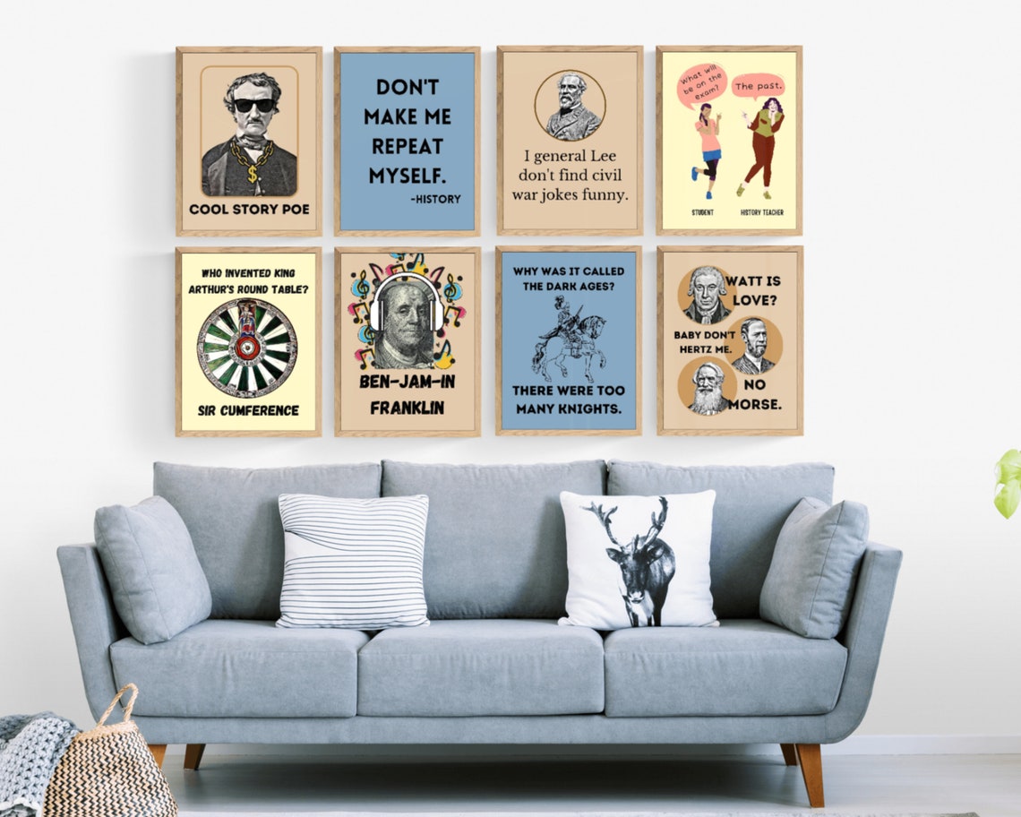 History Posters set of 8 Printables Funny History Posters - Etsy