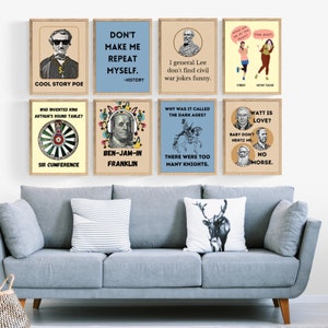 History Posters (set of 8) Printables, Funny History Posters ...