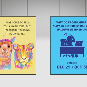 Math Puns Posters (set of 8) Printables VOL2, Math Classroom Decor ...