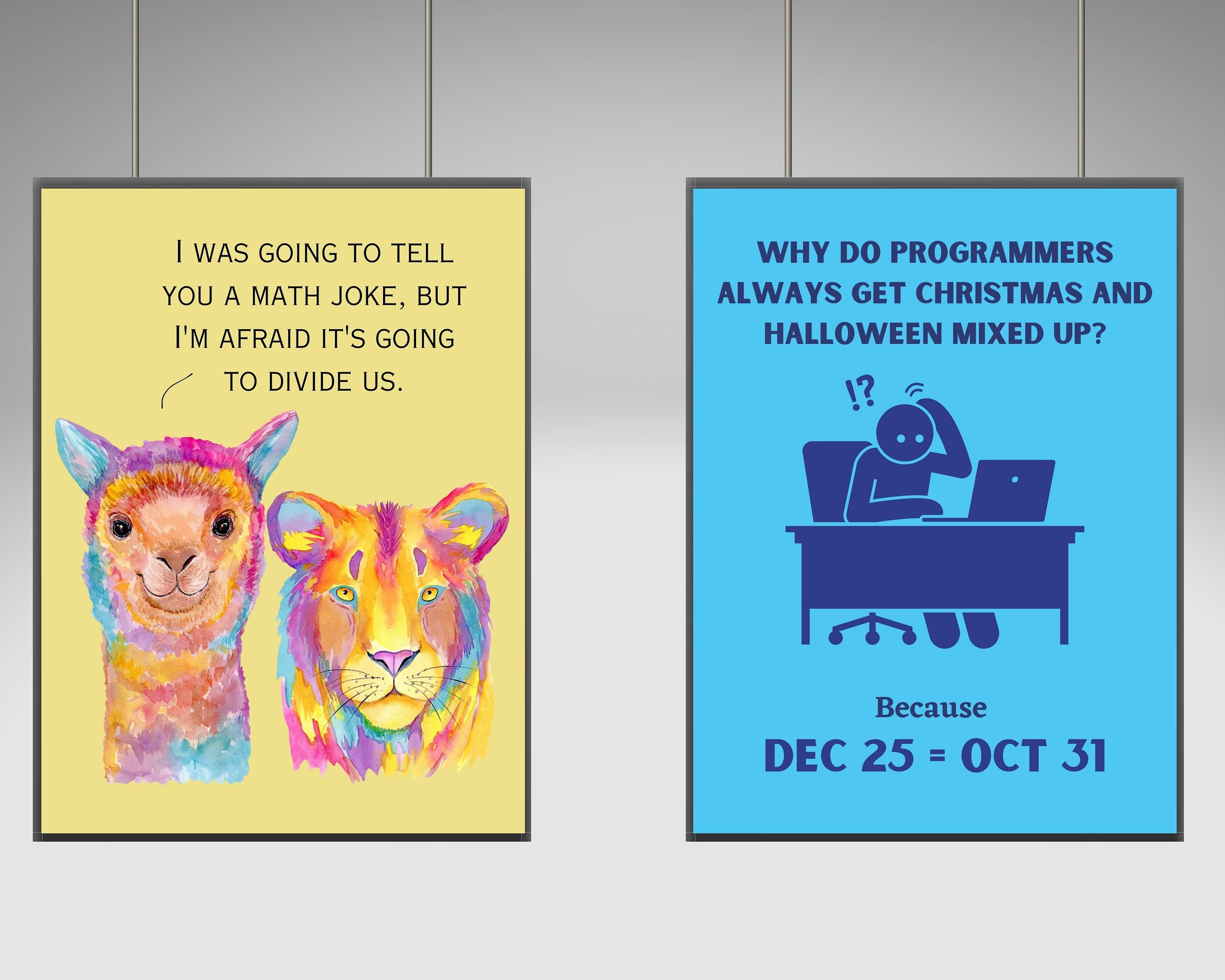 Math Puns Posters (set of 8) Printables VOL2, Math Classroom Decor ...