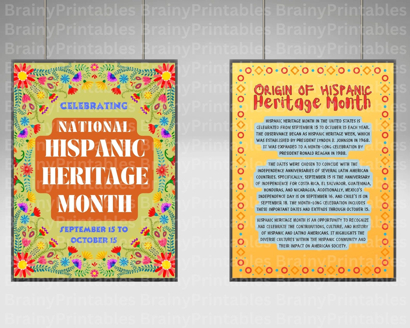 Hispanic Heritage Month (set of 8) Printable Posters, Latinx Heritage ...