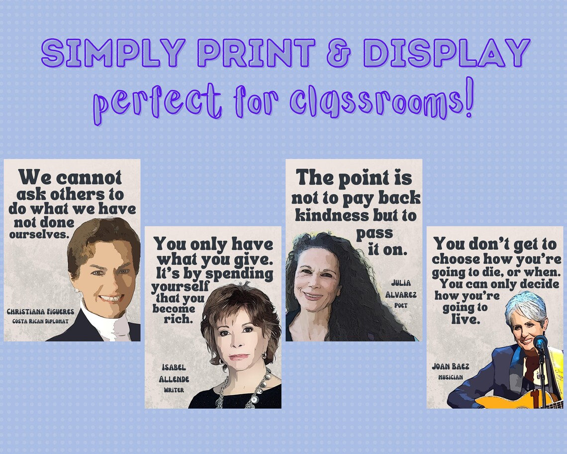 Retro Latina Women in History set of 8 Printable Posters - Etsy