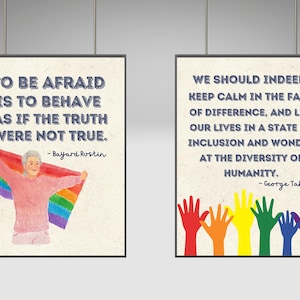 LGBTQ+ Quotes (set of 8) Printables, LGBT History Month Posters, Pride ...
