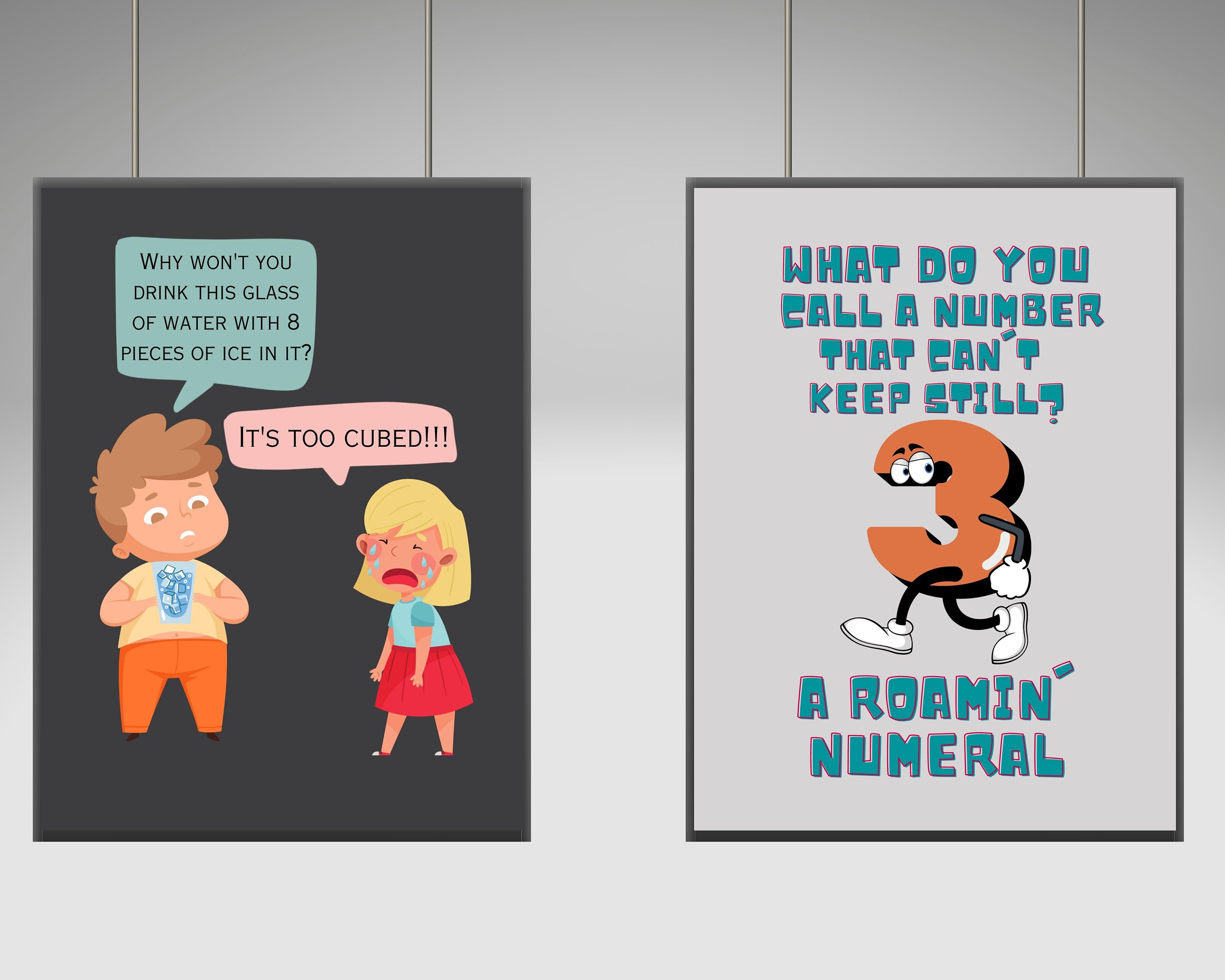 Math Puns Posters (set of 8) Printables VOL4, Math Classroom Decor ...