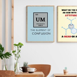 VOL 2 Science Puns (set of 8) Printables, Chemistry Jokes, Funny ...