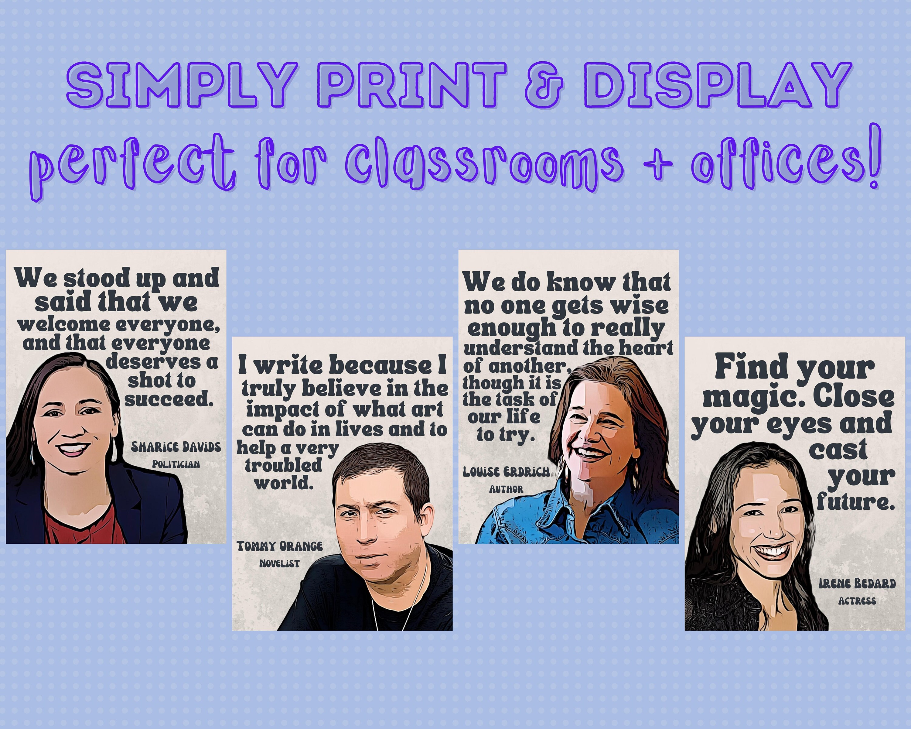 Retro Native American Leaders set of 8 Printable Posters - Etsy