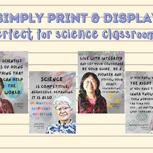 Women in Science Posters (set of 8) Printable, Science Classroom Decor ...