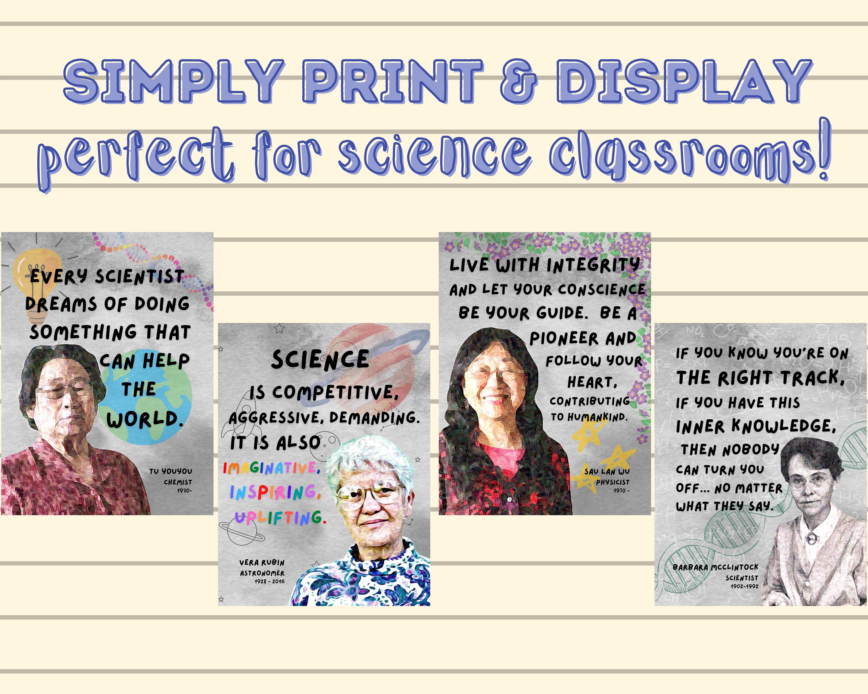 Women in Science Posters set of 8 Printable Science - Etsy Canada
