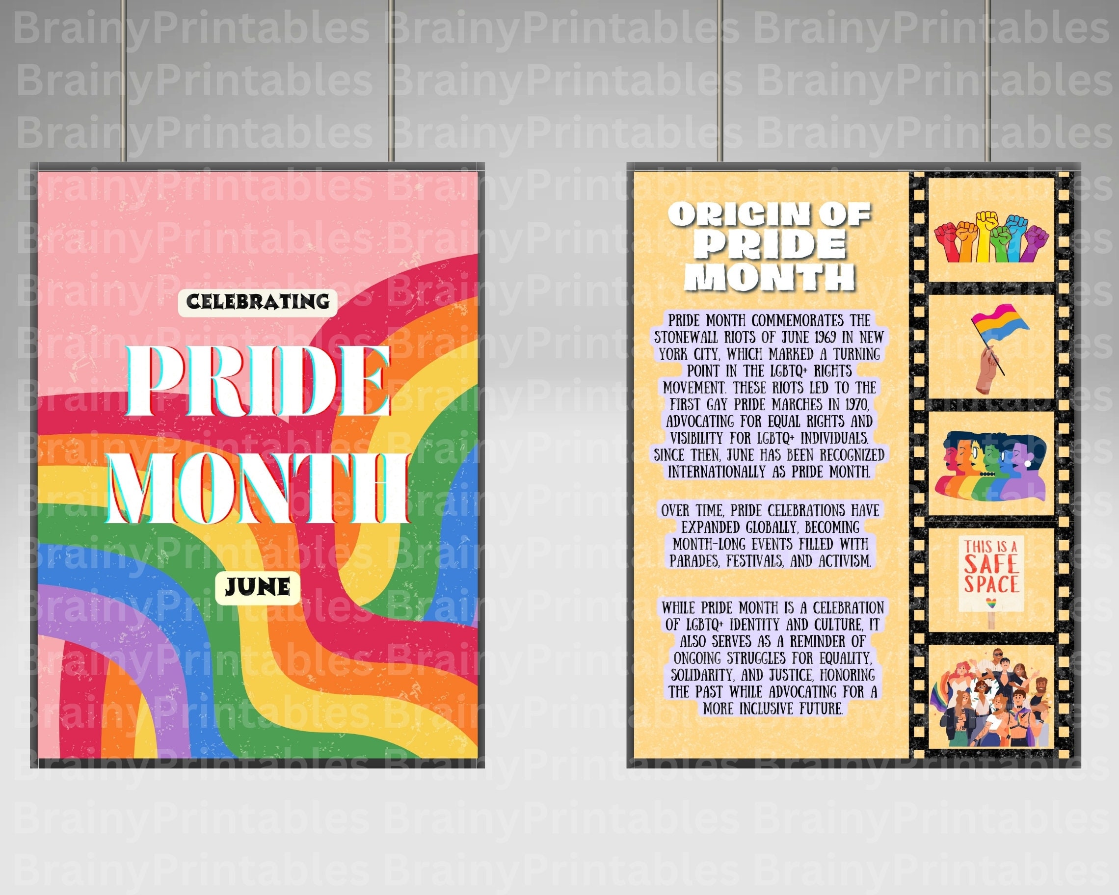 Pride Month (set of 8) Printable Posters, LGBT History Month Posters ...