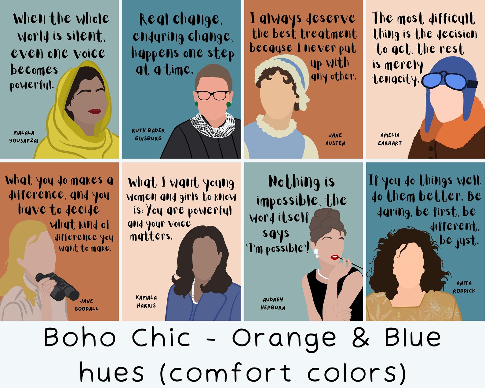 Women in History set of 8 Printables, Posters for Women's History Month ...