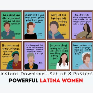 Latina Women (set of 8) Printable Posters, Motivational Classroom Decor ...