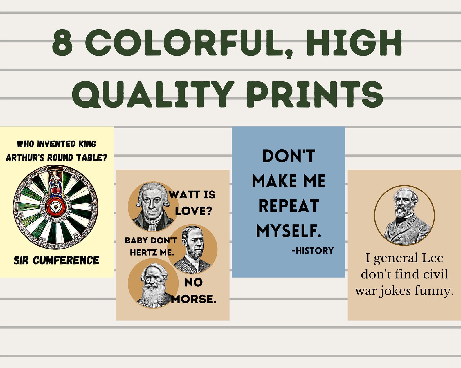 History Posters set of 8 Printables Funny History Posters - Etsy